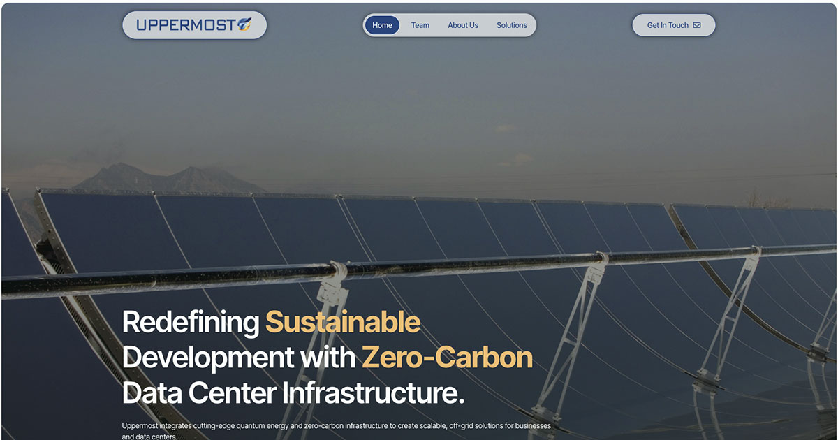 UpperMost.IO | Sustainable Energy & Data Solutions for a Zero-Carbon Future